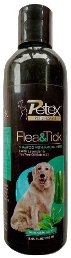 Petex Flea & Tick Shampoo with Natural Herbs 250 ML (With Lavender ...