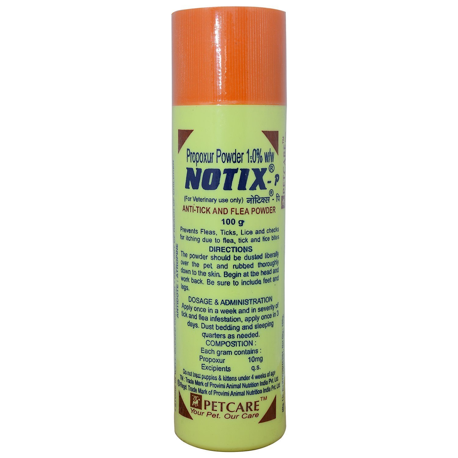 Petcare Notix - P anti-tick flea powder (100 gm) - Pets Friend